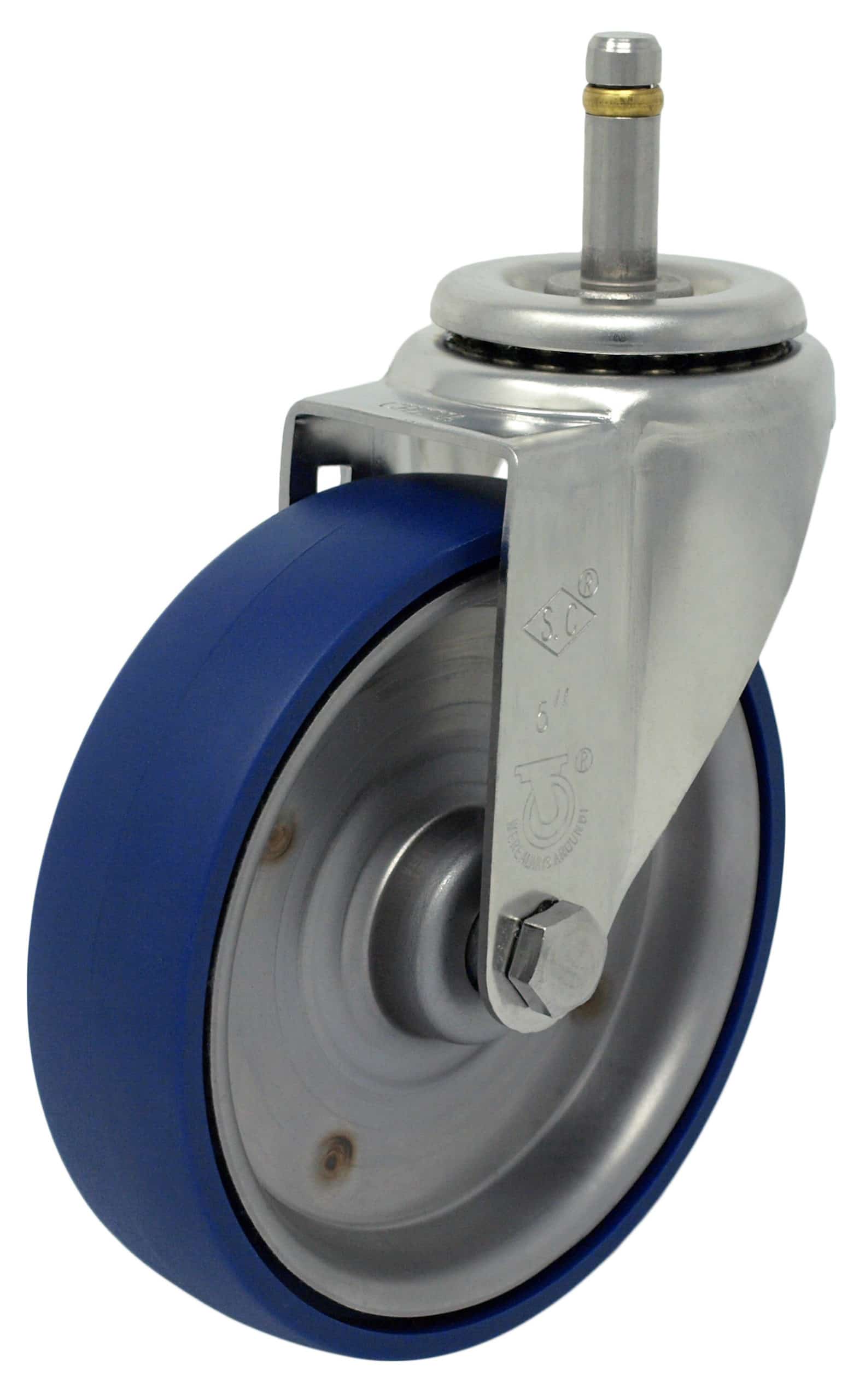 5" Welded Disc Polyurethane Wheel - Stainless Steel Stem K3 | Caster City