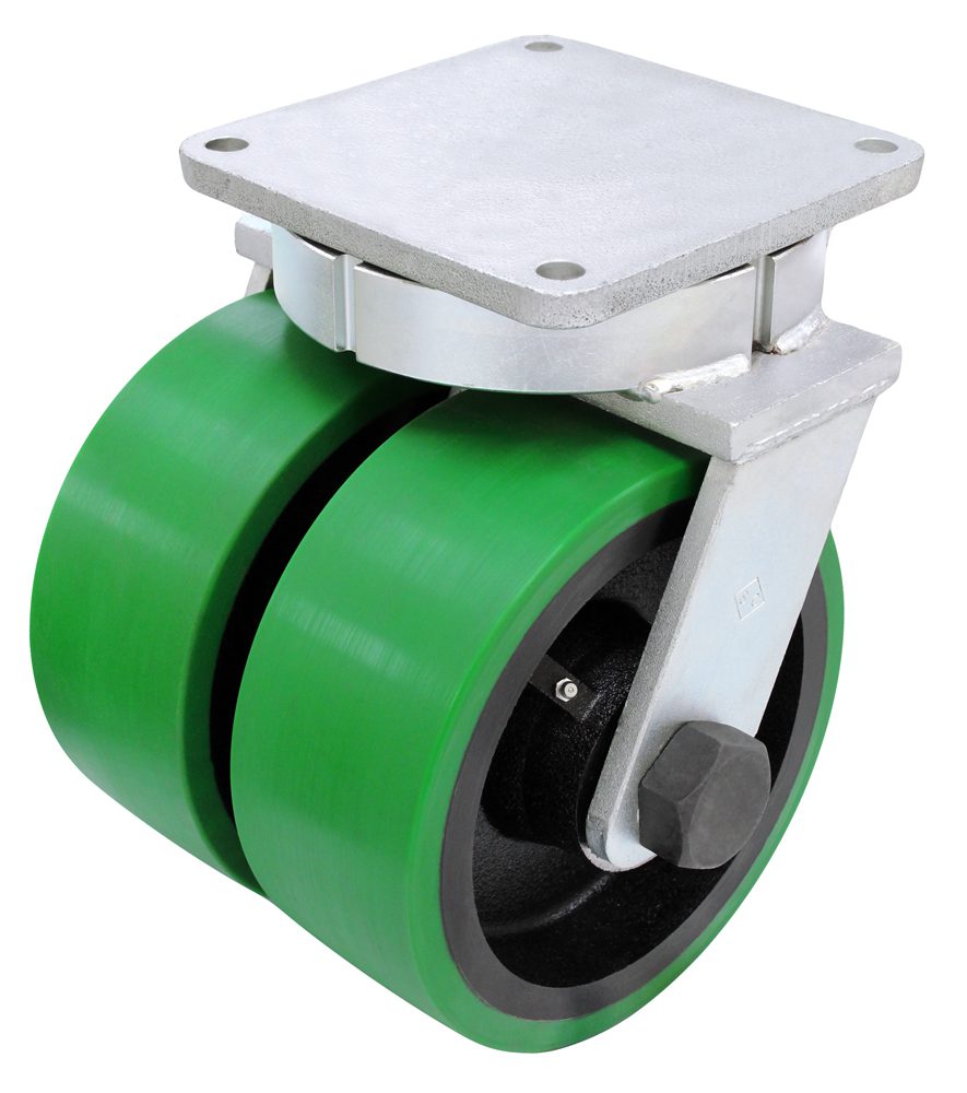 10" Dual Wheel Swivel Heavy Duty Polyurethane on Iron Tapered Bearings - Model 2-150 | Caster City