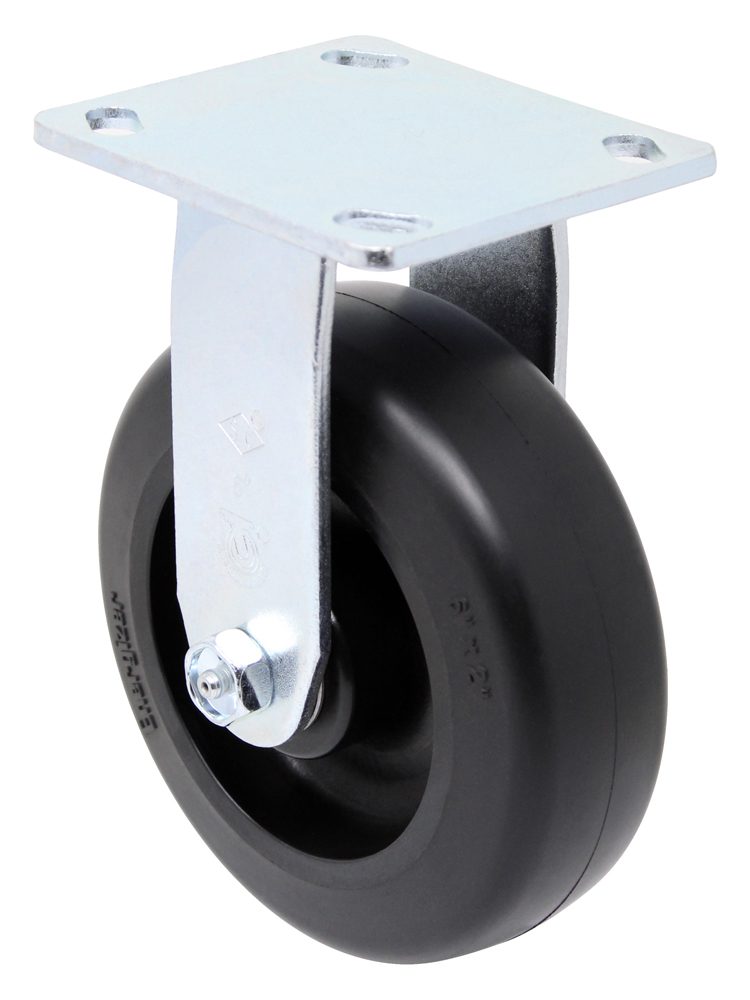 5" Black Neoprene Rubber Swivel Wheel - Model 9 Rigid Caster | Caster City