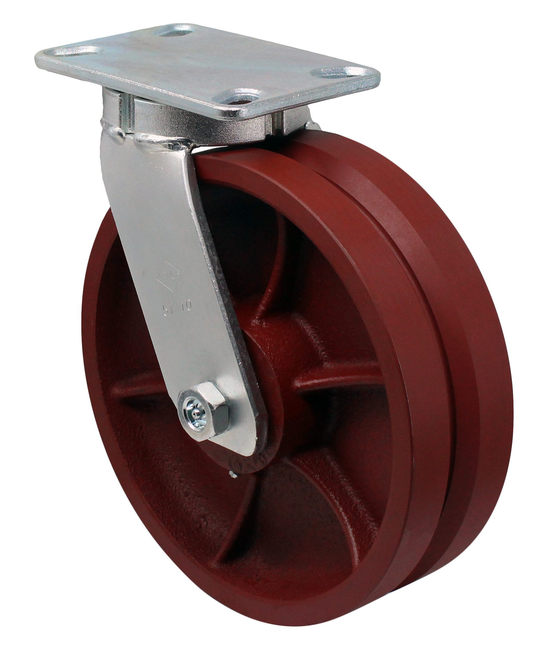 8" V Groove Ductile Steel Roller - Model 30 Swivel Caster | Caster City