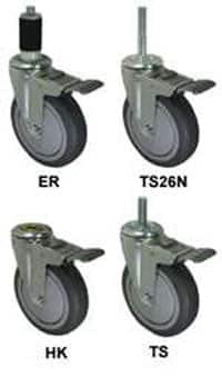 5" Gray Rubber - Total Lock Stem Model 3A | Caster City