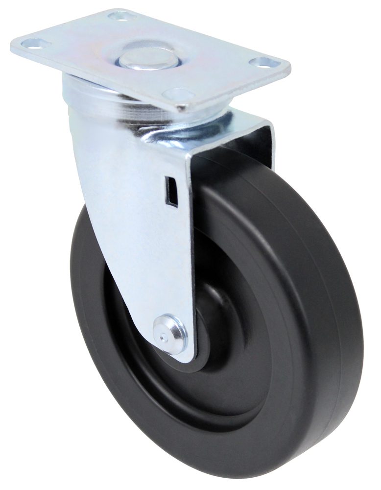 5" Black Polyolefin Wheel - Plate Swivel Caster 3 | Caster City