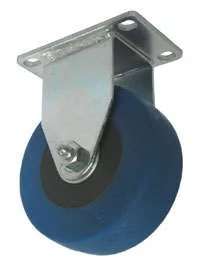 4" Blue Rubber Roadcase Wheel - Plate Rigid Caster 3 | Caster City