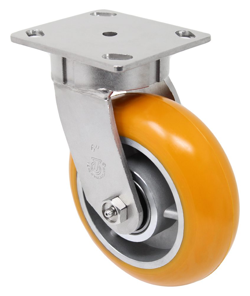6" Swivel Crown Polyurethane on Aluminum – Kingless Swivel G15 Caster S ...