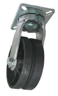 8" V Groove Gray Iron Swivel Wheel - Model 50 | Caster City