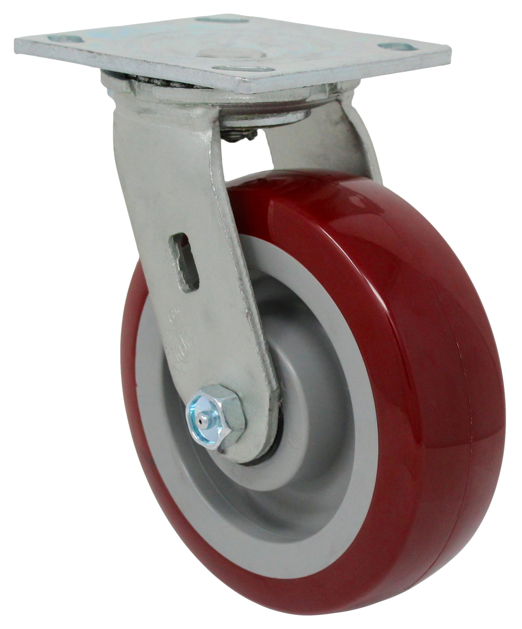 5" Maroon Polyurethane on Polyolefin Wheel - Model 9 Swivel Caster ...