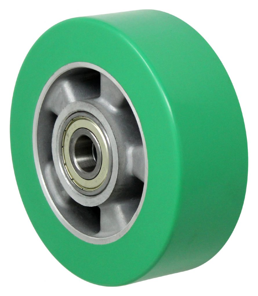 6" Extra Thick Green Polyurethane on Aluminum - Model 9 Swivel Caster ...