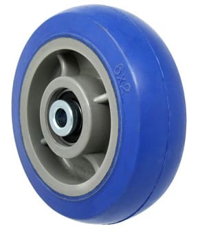 4" Blue Ergonomic Rubber Slight Crown - Model 9 Rigid Caster | Caster City