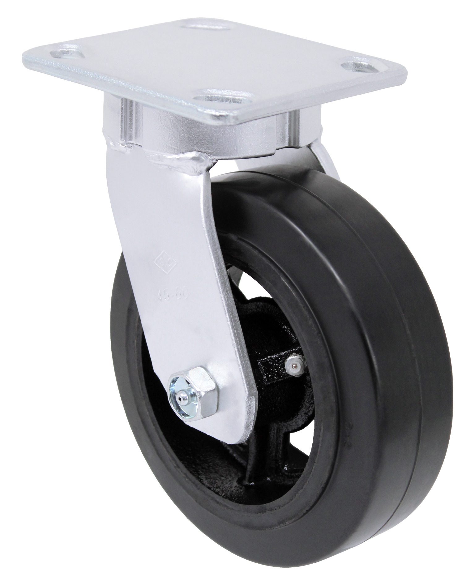 4" Moldon Rubber Swivel Wheel - Kingless Swivel G15 Caster | Caster City