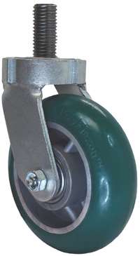 6" Green Crown Tread Polyurethane on Aluminum - Stem Caster G15 ...