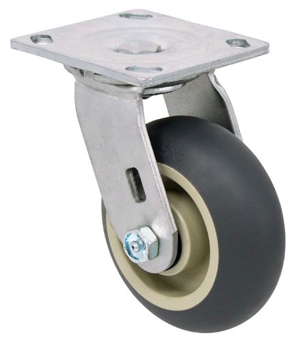 6" Crown Tread Soft Gray Rubber Wheel - Model 9 Swivel Caster | Caster City