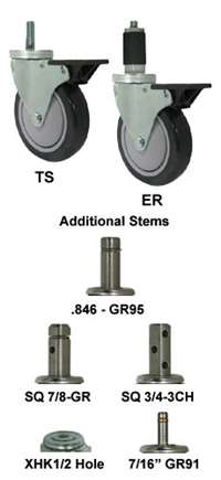3" Black Polyurethane - Total Lock Stem Model 3A | Caster City