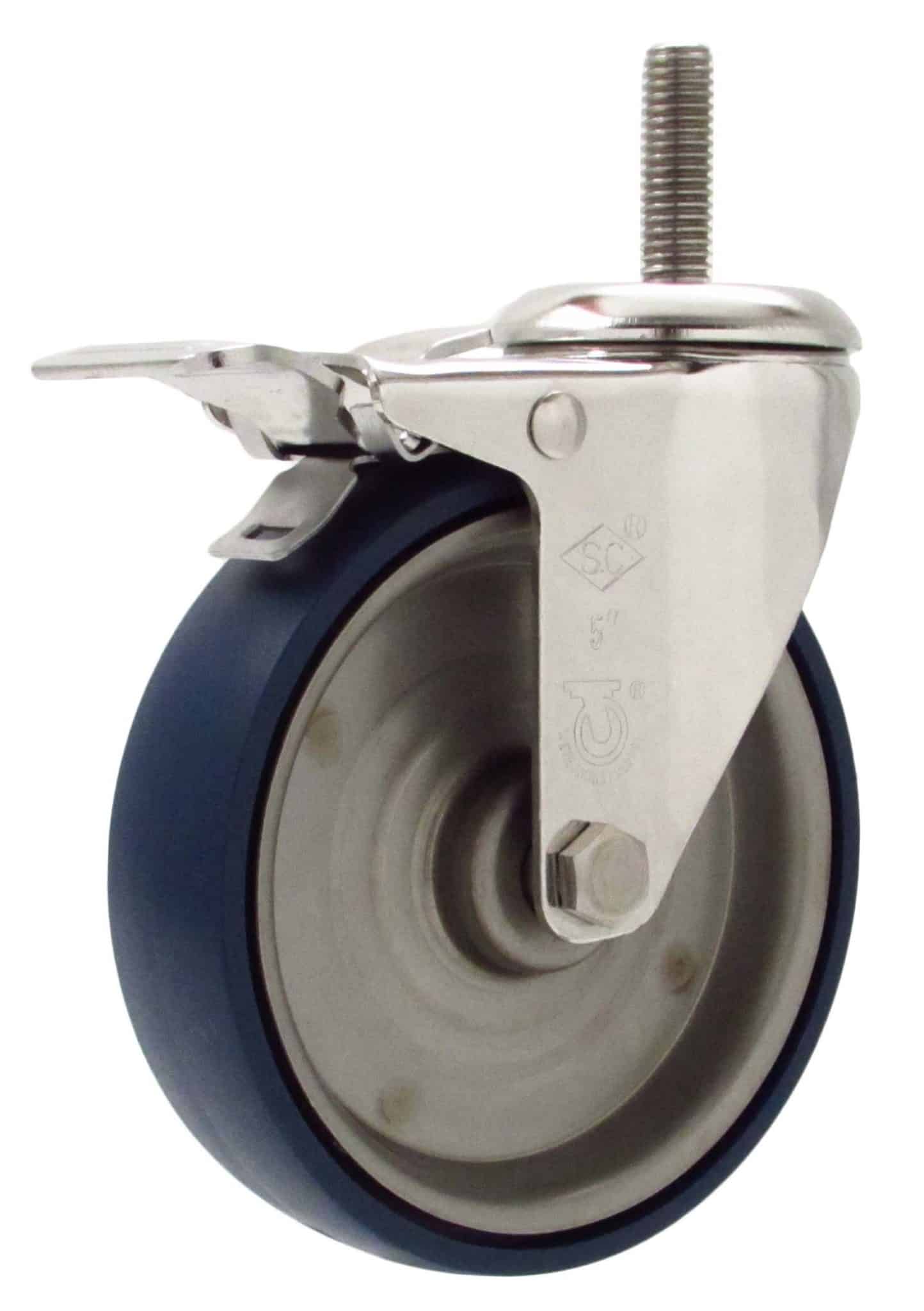 4" Welded Disc Polyurethane Wheel - Stainless Steel Stem Caster Total ...