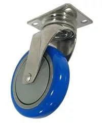 5" Blue Polyurethane Wheel - Stainless Steel Swivel Caster 3A | Caster City