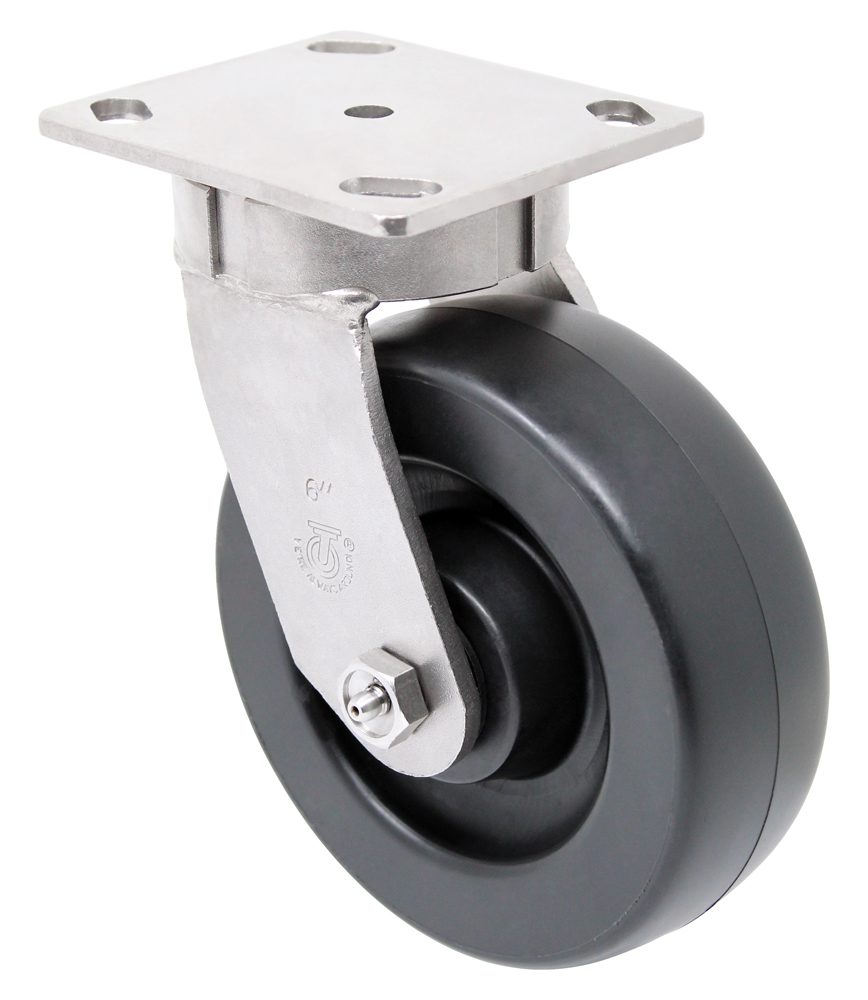 5" Black Polyolefin Wheel - Stainless Steel Plate G15 | Caster City