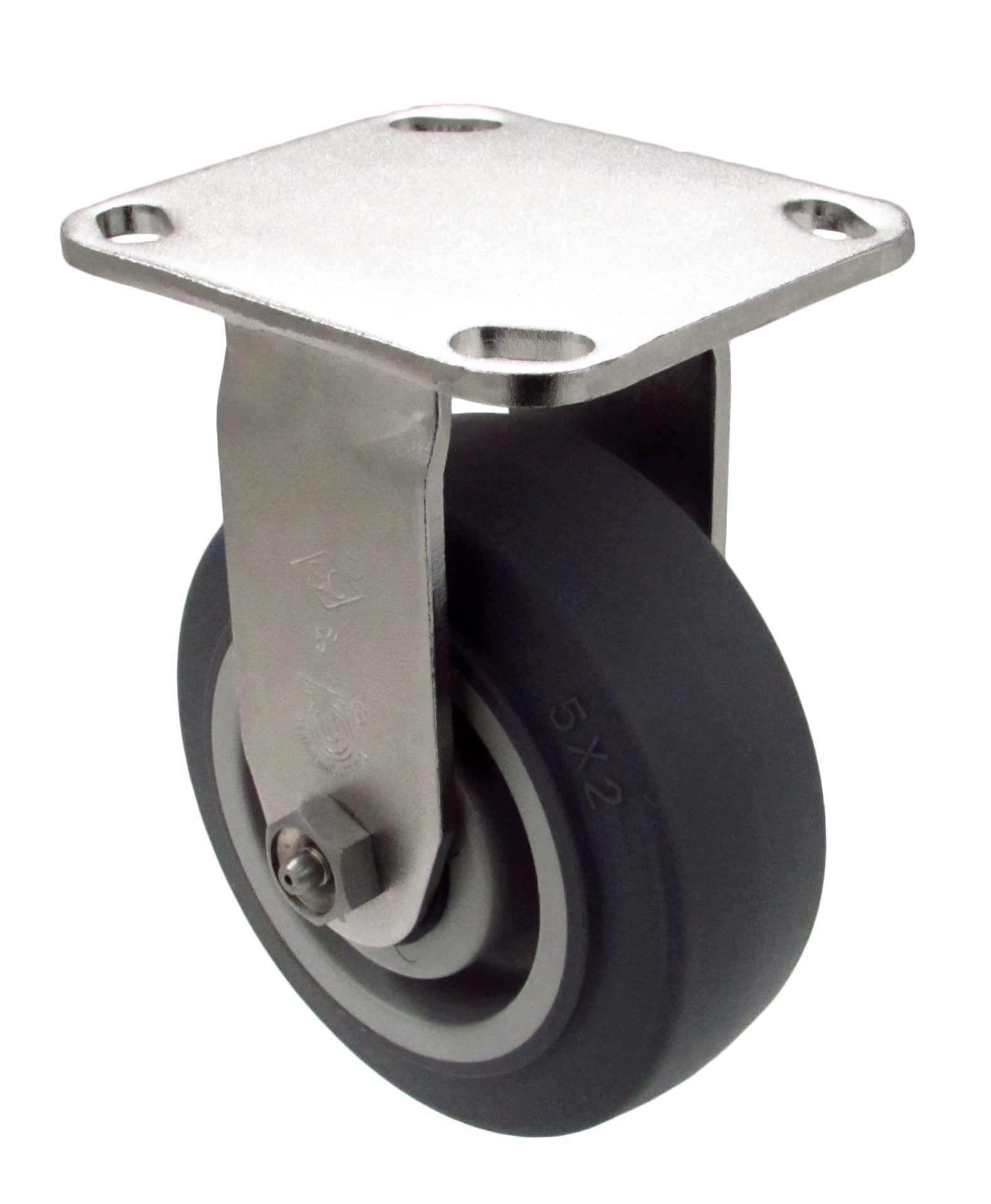 5" High Capacity Rubber Wheel - Stainless Steel Rigid 9 | Caster City