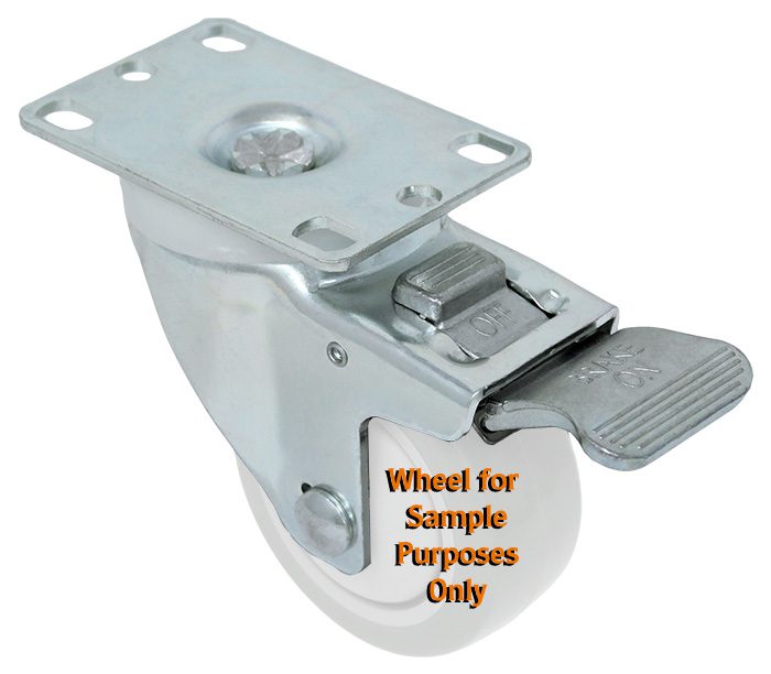 3" Black Polyurethane - Total Lock Plate Caster 3A | Caster City