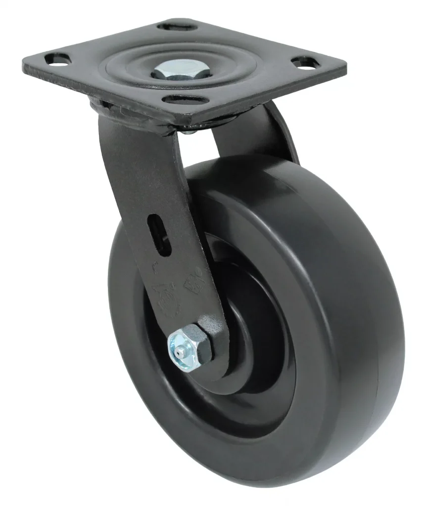6" Black Polyolefin Swivel Wheel - Black Finish Model 9 Swivel Caster ...