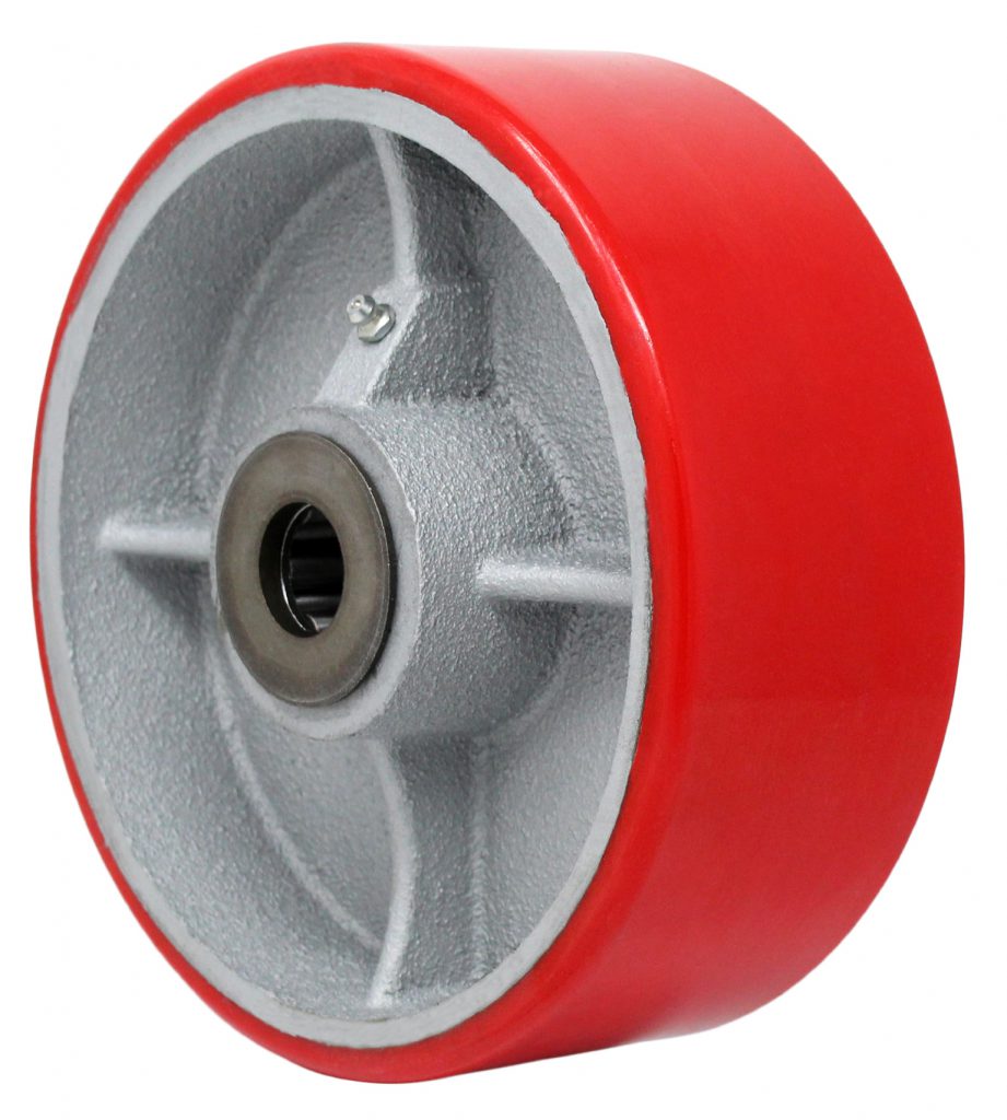 6" x 3" Red Polyurethane Wheel with Iron Center | Caster City
