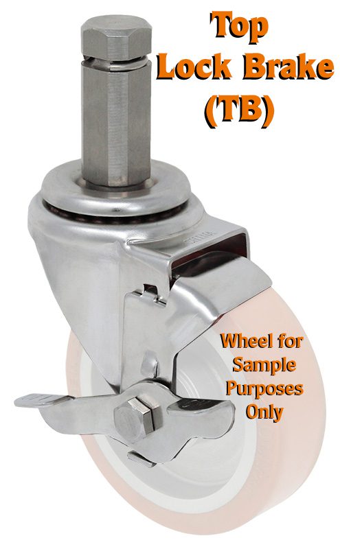 5" White Polyolefin Wheel - Stainless Steel Stem K3 | Caster City
