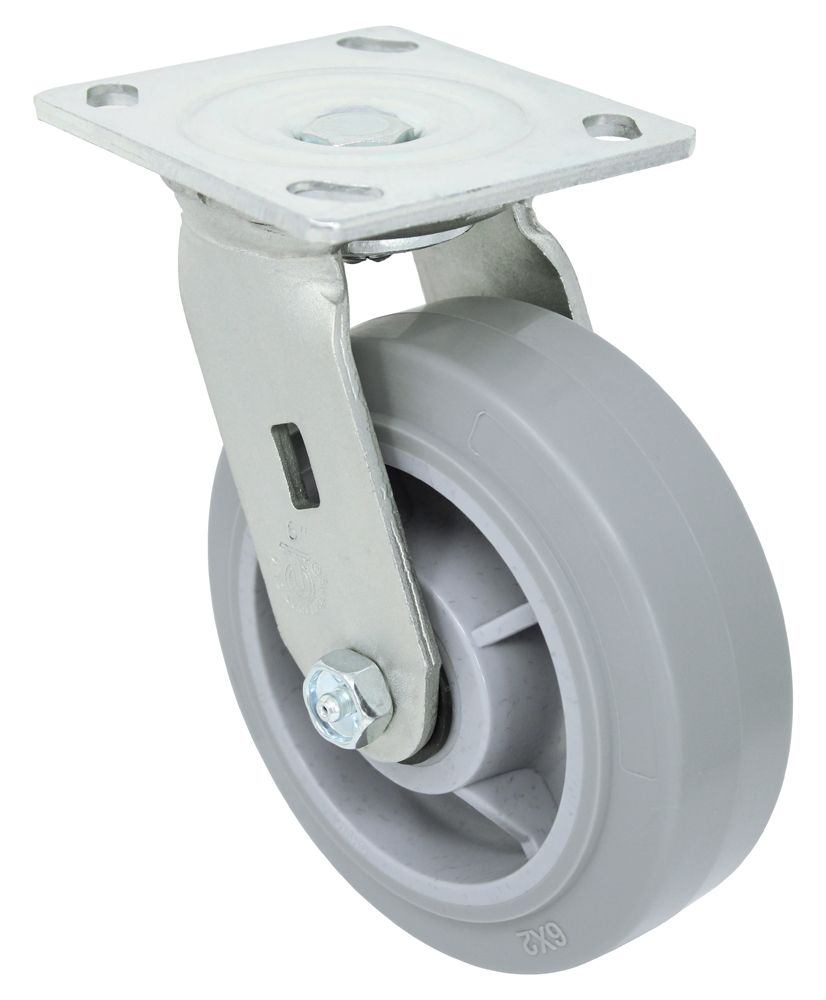 4" High Capacity Soft Gray Rubber Wheel - Model 9 Swivel Caster ...