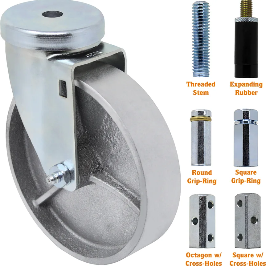 3" Gray Iron Wheel - Stem Model 3 | Caster City