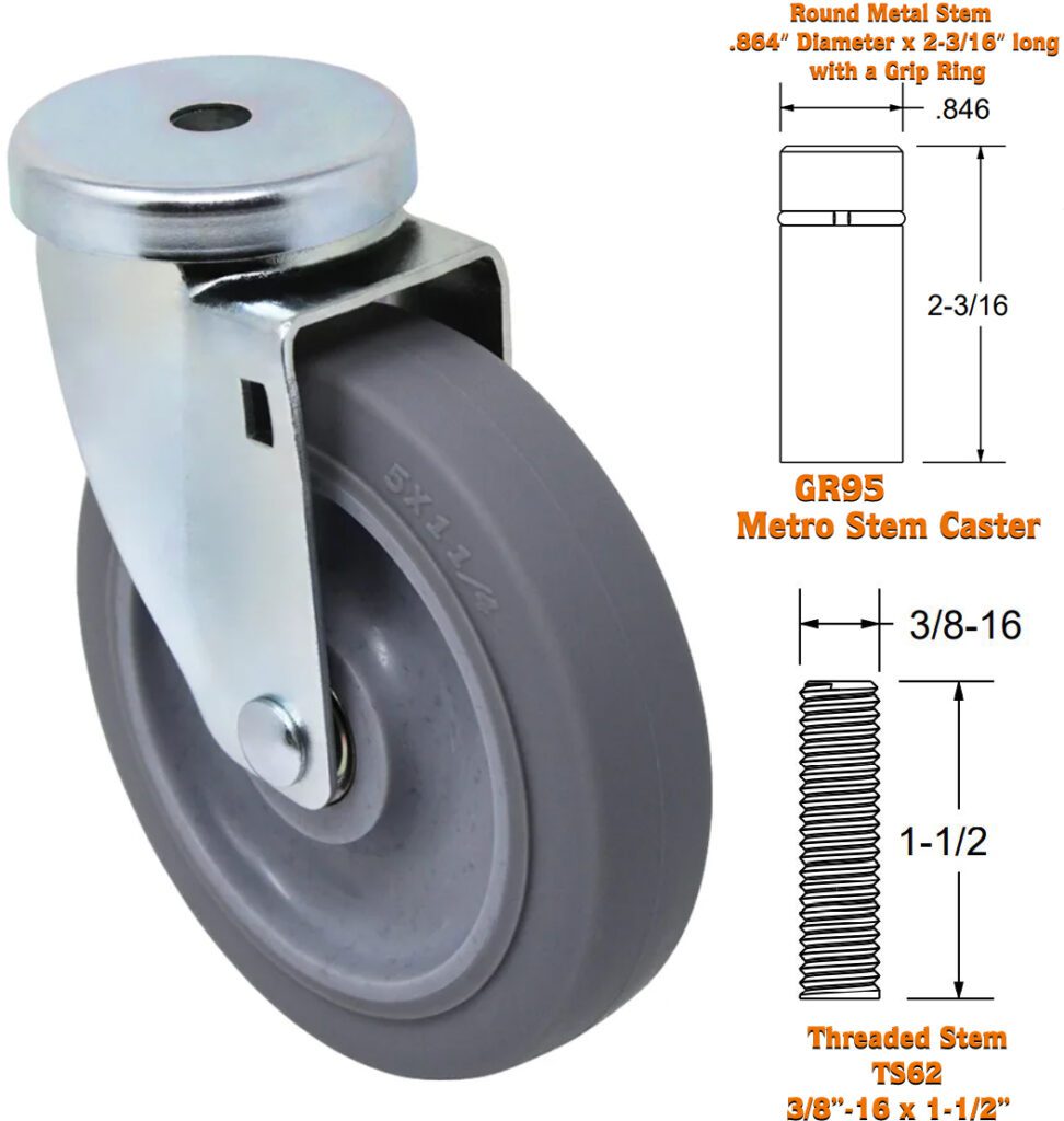 3" High Capacity Gray Rubber Wheel - Model L3 | Caster City