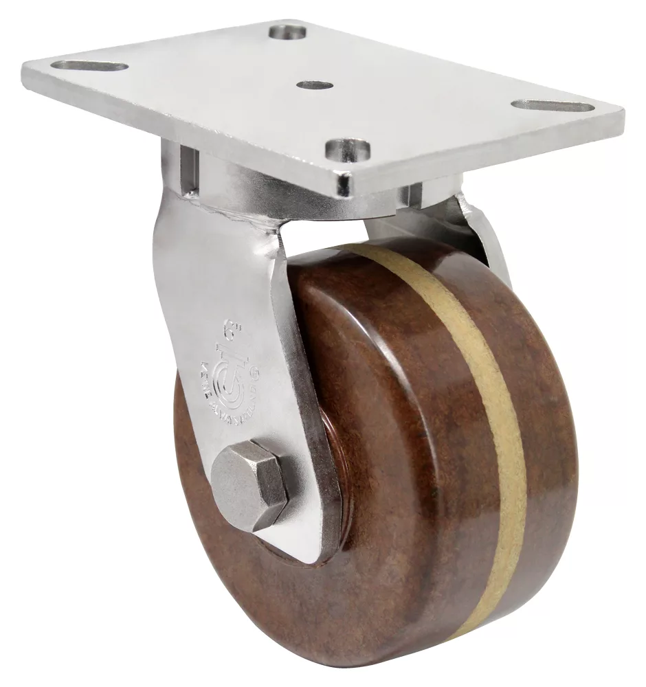 10"x3" Straight Sided High Temperature Phenolic - Swivel Wheel ...