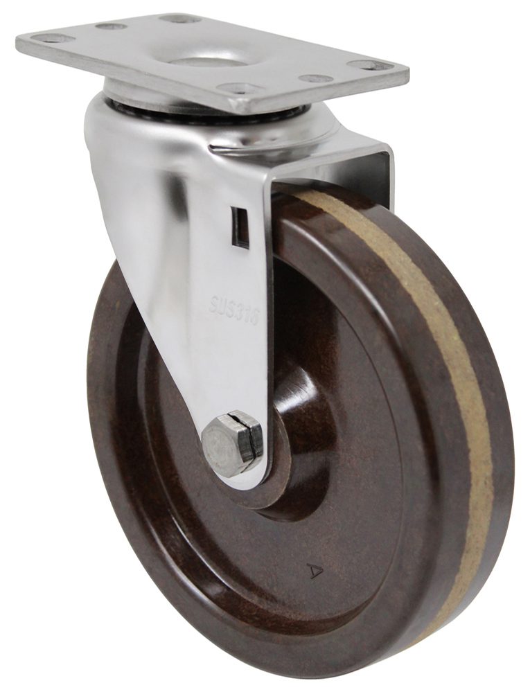316 Stainless Steel Swivel Caster - 5" High Temperature Phenolic ...