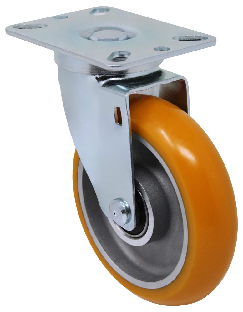 3" Ultra Premium Orange Polyurethane w/ Crown Tread – Plate Swivel ...