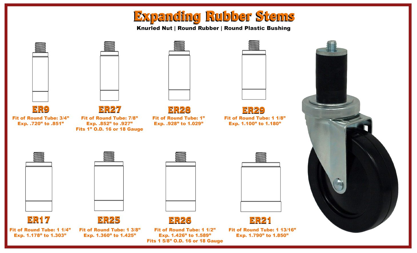 Economy Stainless Steel Stem Caster Model K3 | Caster City